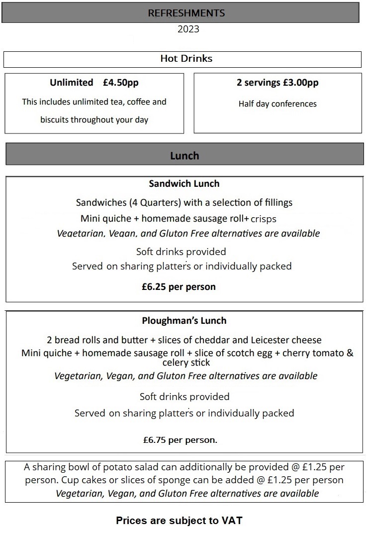 Refreshments - Hemingford Pavilion